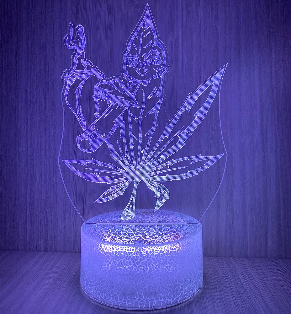 Yooce 420 Leaf 3D LED Table Lamp Night Light Optical Visual Illusion Home Decor Lighting