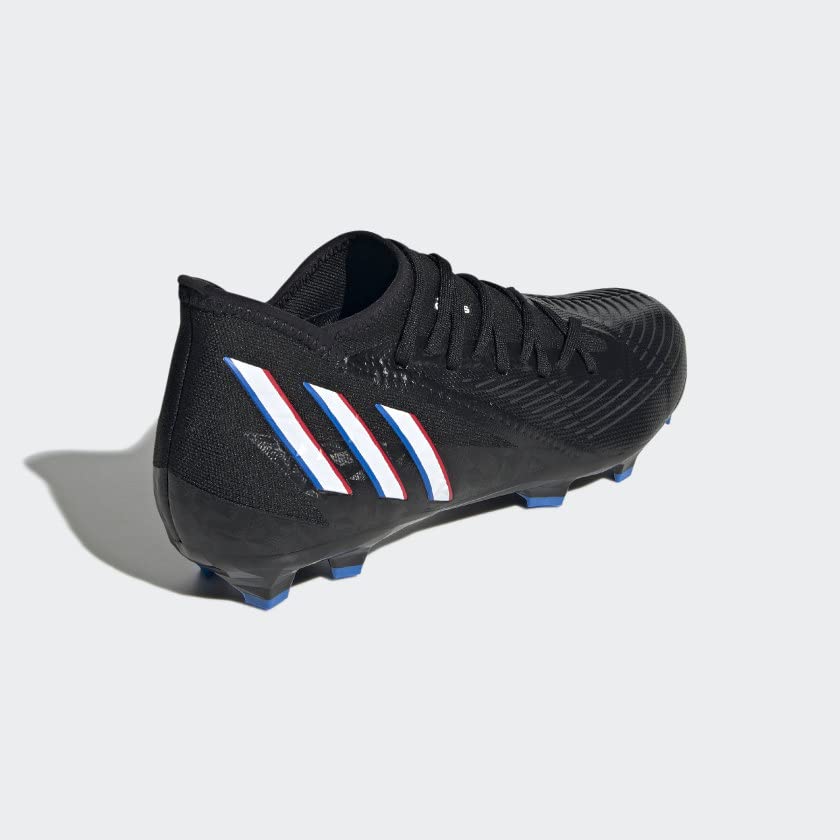 adidas Unisex Predator Edge.3 Firm Ground Soccer Shoe, Black/White/Vivid Red, 9 US Men
