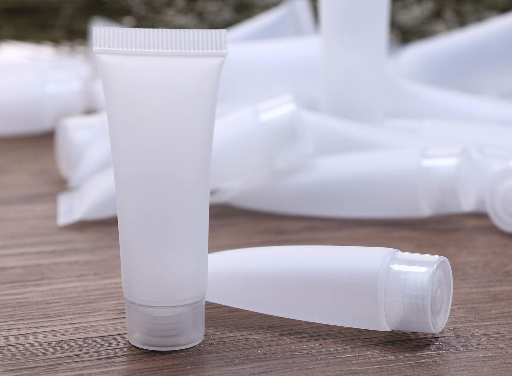 Shapenty 10ml Clear Plastic Empty Tubes Refillable Facial Cleanser Hand Cream Cosmetic Lotion Containers Soft Makeup Sample Holder Bottle Vial Jar Pot Case with Flip Lid for Travel DIY Project, 30PCS