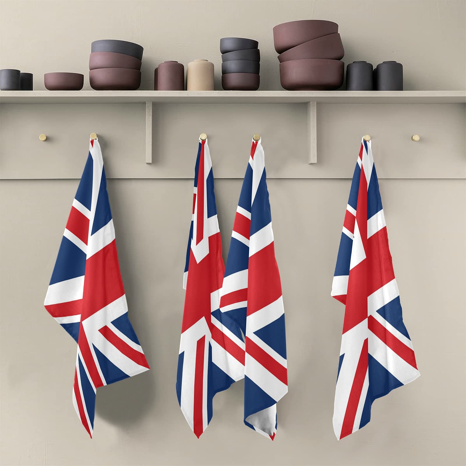 ALAZA British Flag London England Kitchen Towels Dish Bar Tea Towel Dishcloths 1 Pack Super Absorbent Soft 18 x 28 inches