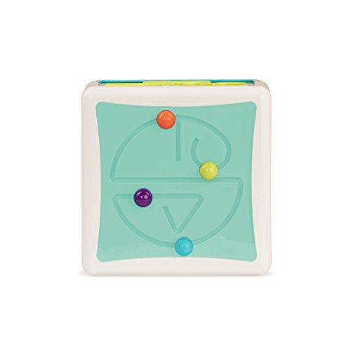 Battat – Sort & Stack Combo – 17-Piece Sensory Sorting Set – Activity Cube With Bead Maze – Educational & Dexterity Toys – 2 Years + – Shape Sorter Cube + Stacking Rings