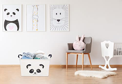 TIBAOLOVER Rectangular Kids Storage Basket Gift Basket Baby Storage Basket Cute Kids Toy Storage Bin Organizer Shelf Book Basket Room Decor(PANDA)