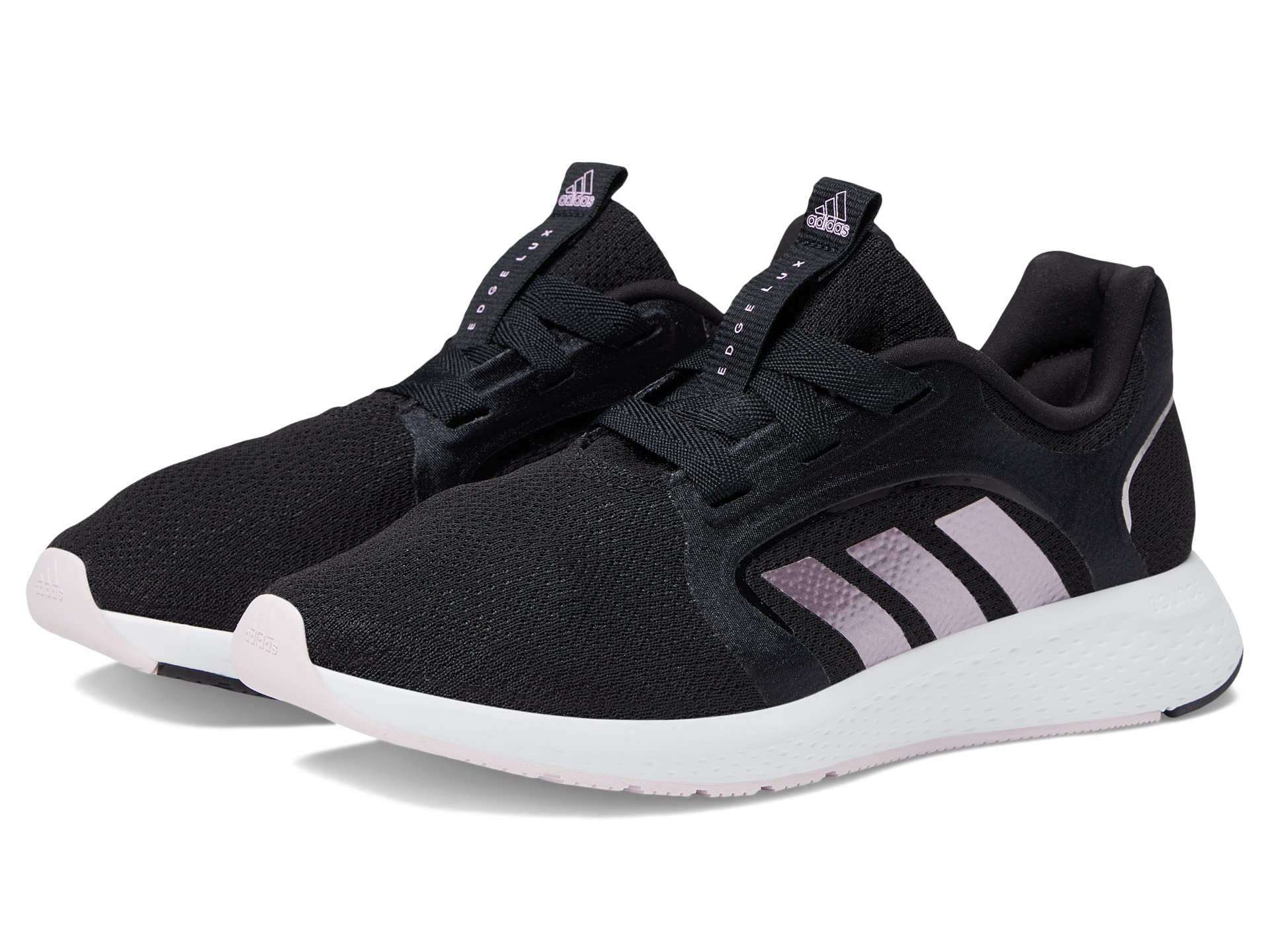 adidas Women's Edge Lux Running Shoe, Black/Matte Purple Metallic/Almost Pink, 9