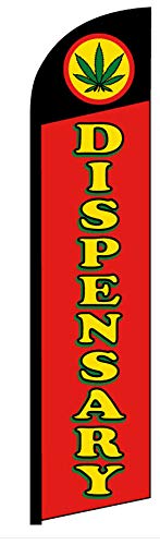 Dispensary - Windless Swooper Flag Feather Banner Sign 2.5x11.5 ft Tall (Flag Only) rf