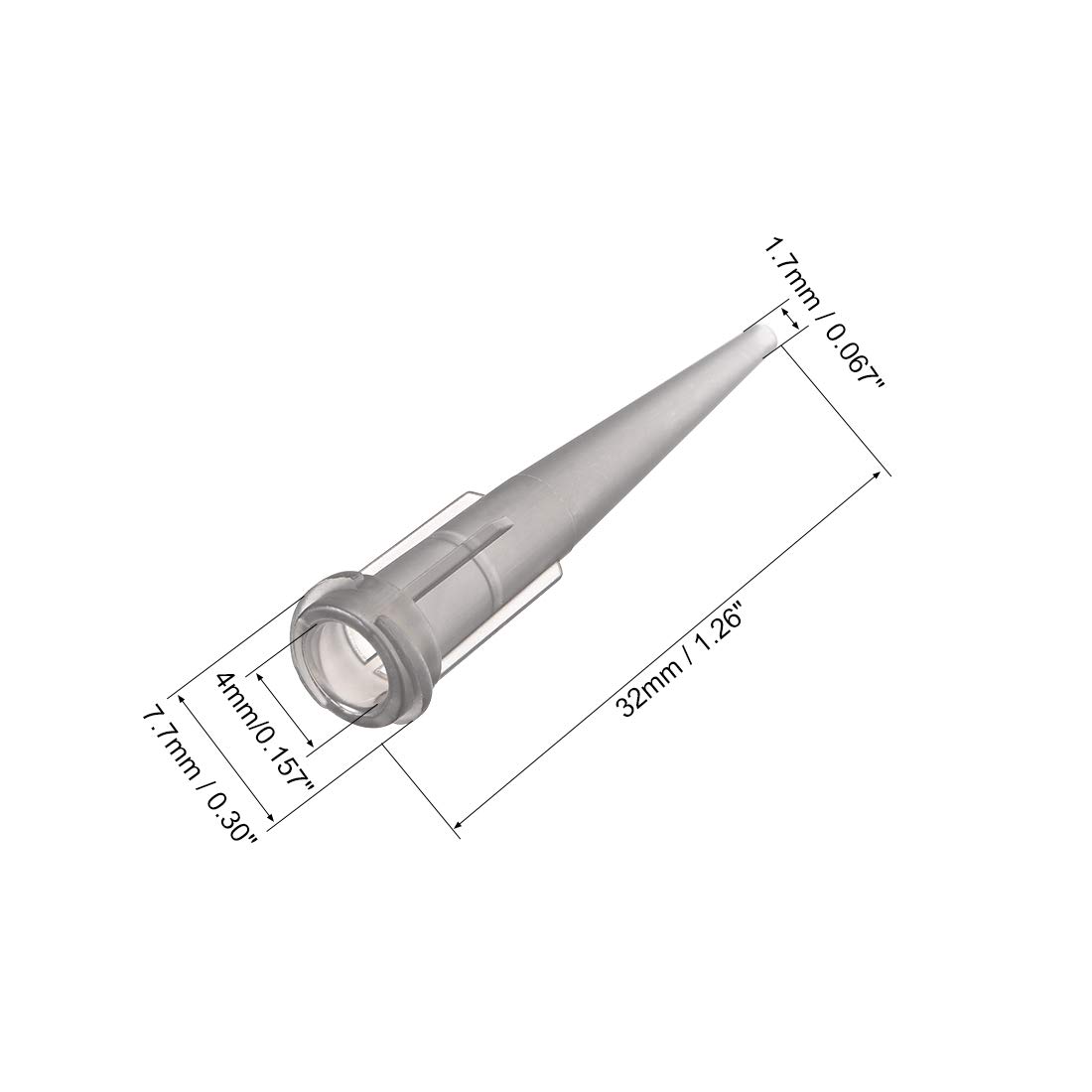 uxcell Industrial Blunt Tip Tapered Dispensing Fill Needle 16ga X 1.26" Gray 250pcs