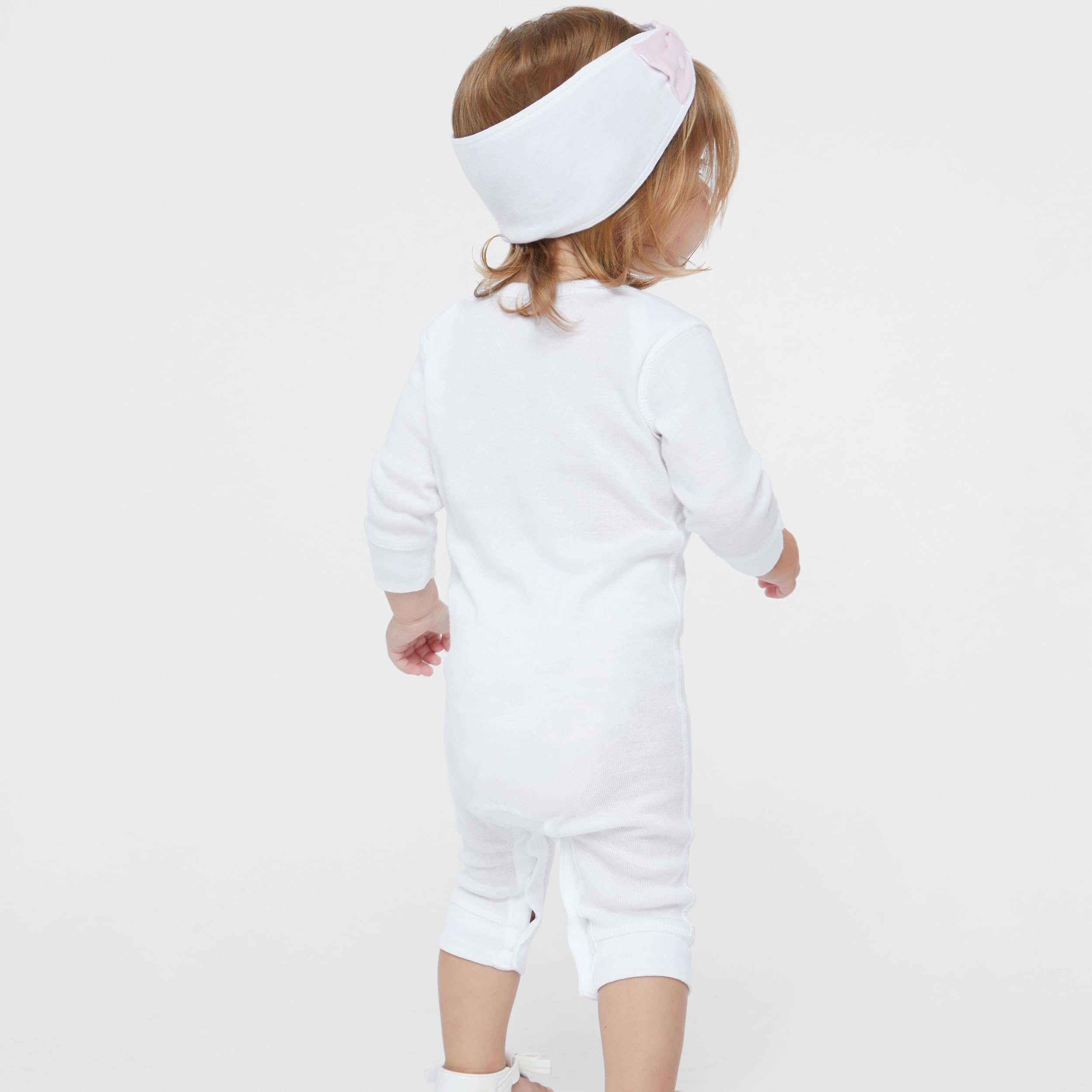 RABBIT SKINS Baby Long Sleeve Long Leg Bodysuit Boy & Girl | Newborn 0-3 to 24 Months, White, Newborn