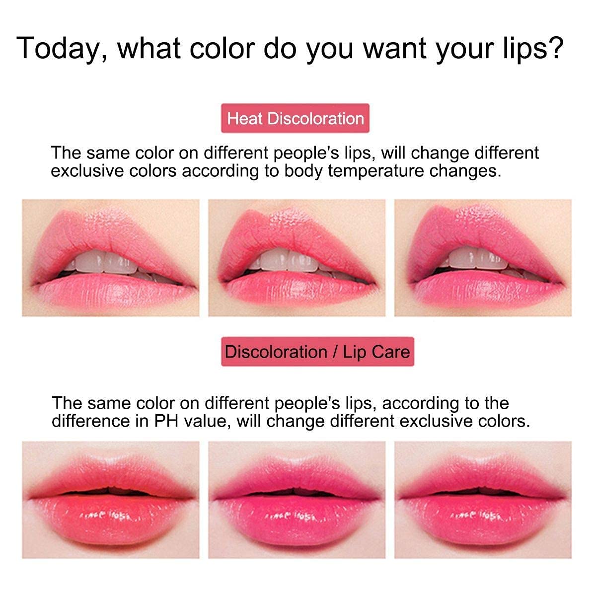 5PACK Color Changing Lipstick,99% Pure Aloe Vera Magic Temperature and PH Color Changing Nutritious Lip Blam,Long Lasting Lip Moisturizing Lip Gloss Make up set, 0.1764 Ounce