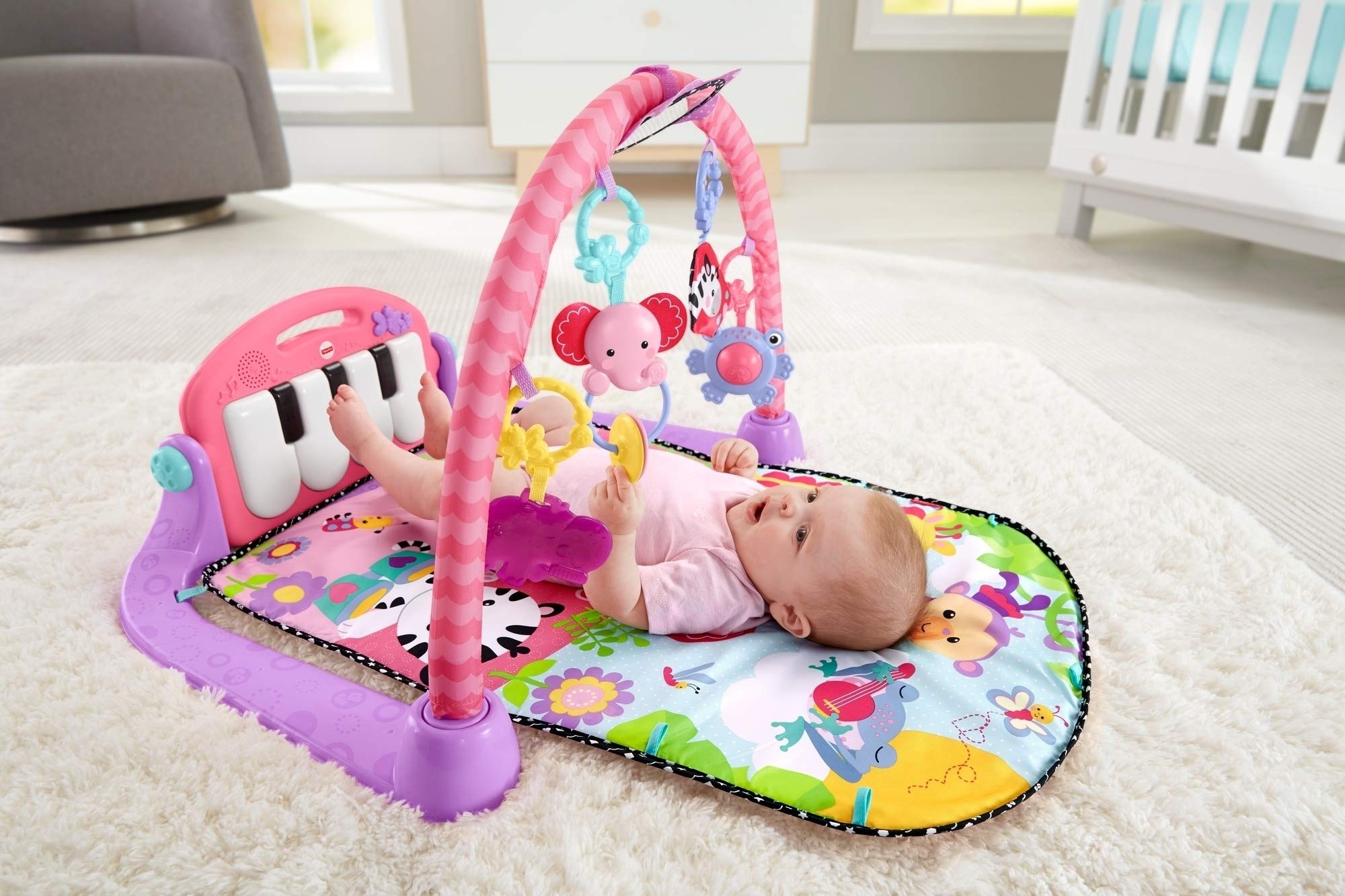 Fisher-Price Kick & Play Piano Gym, Pink
