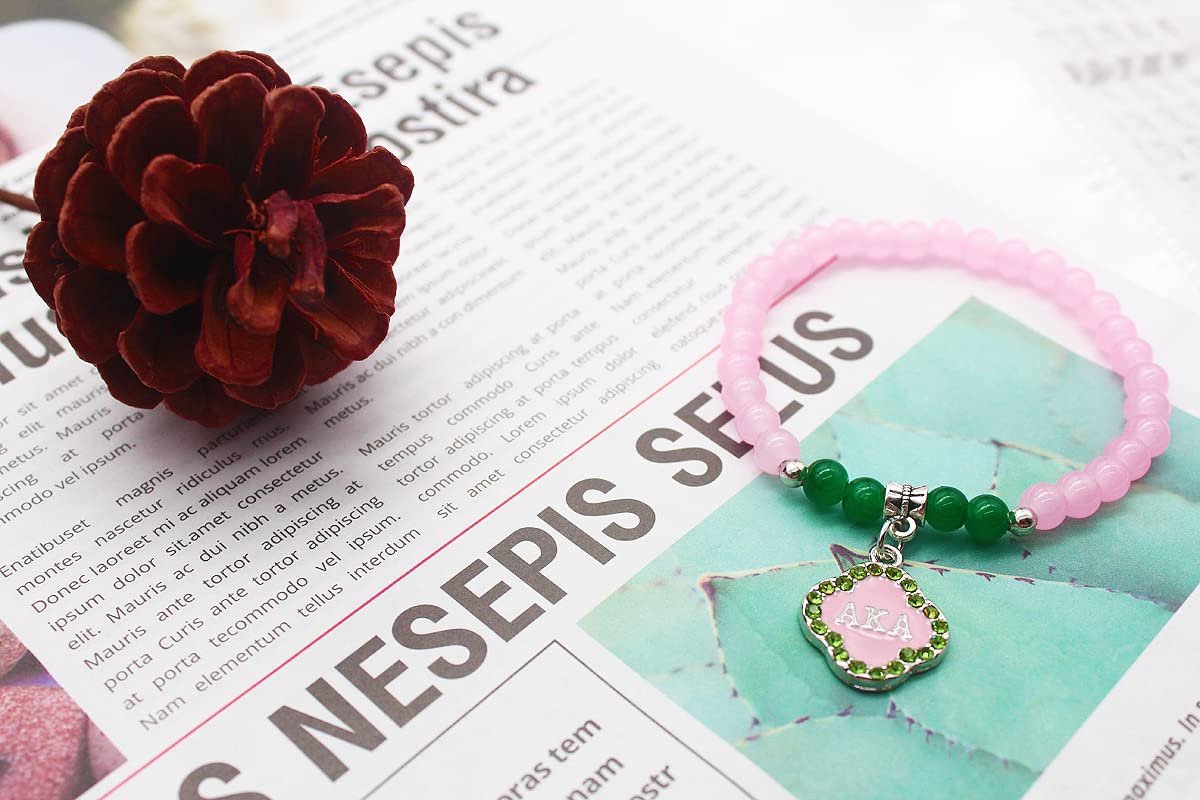 Akash Bracelet For Women Girls Sorority Gift Pearl Bracelets In Pink Gift Box, One Size