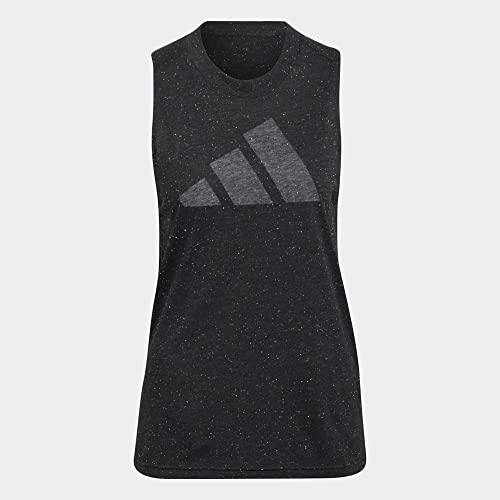 adidas Women's Winners 3.0 Tank, Black Melange, Small