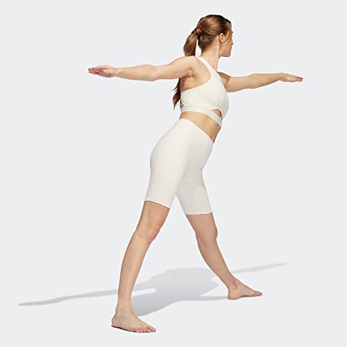 adidas Women's Yoga 4 Elements Pocket Short Tights, Wonder White, X-Large