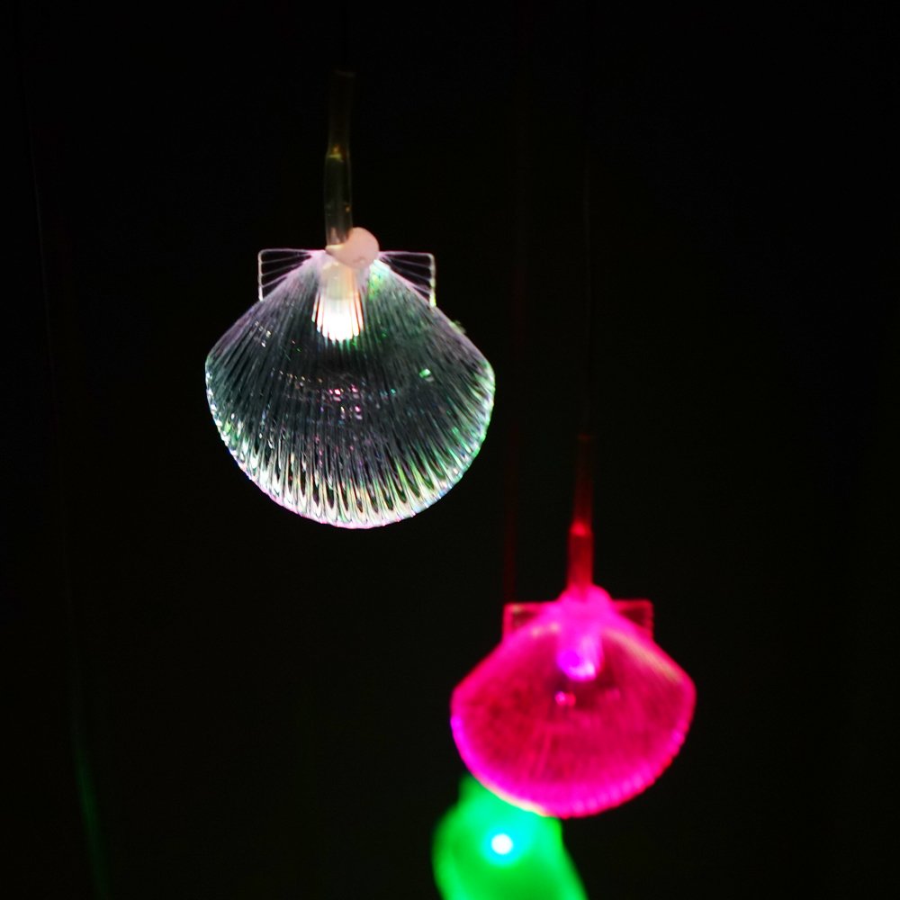 Clear Shell Color Changing LED Solar Mobile Wind Chimes, Solar Powered Wind Spinner Night Light Home Garden Yard Christmas Xmas Valentines Gift Decor