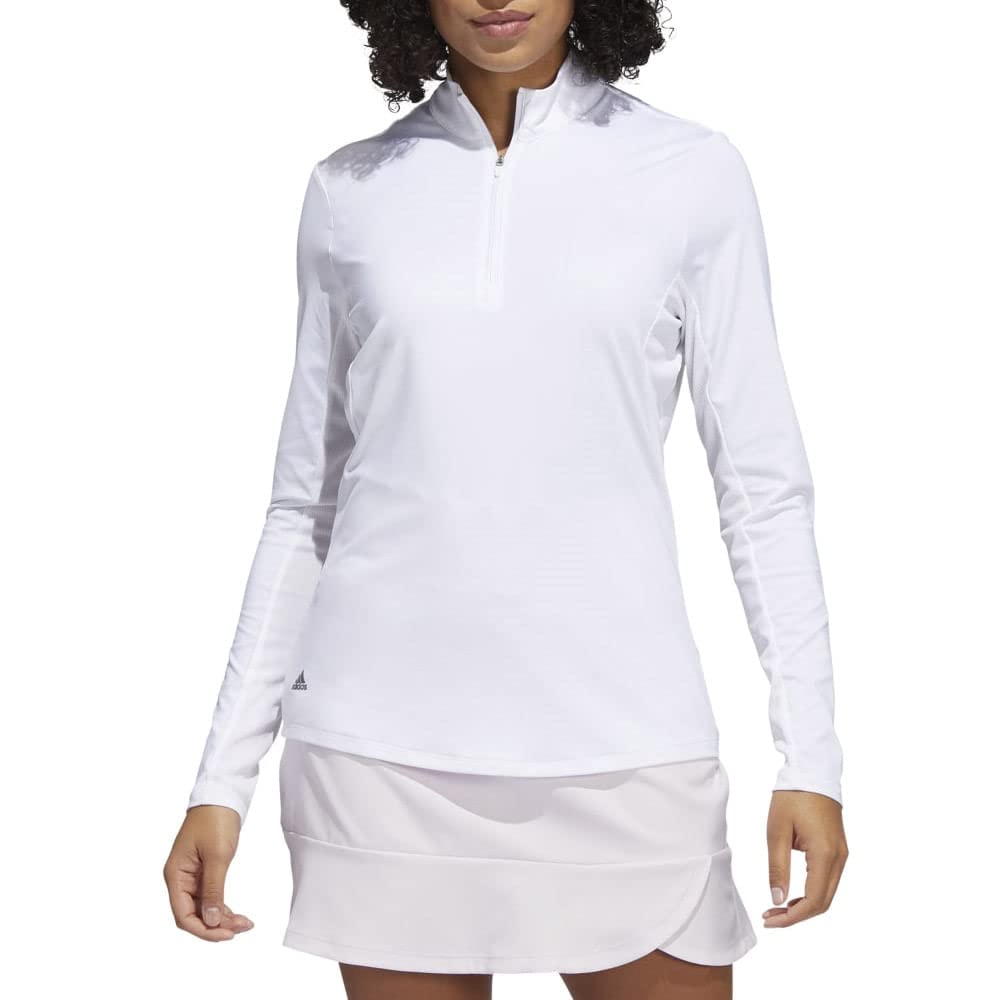 adidas Women's Standard Ultimate365 Sun Protection Golf Shirt, White, Small