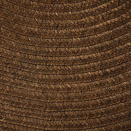 SUPERIOR Reversible Braided Indoor/Outdoor Area Rug, 4' Round, Cocoa