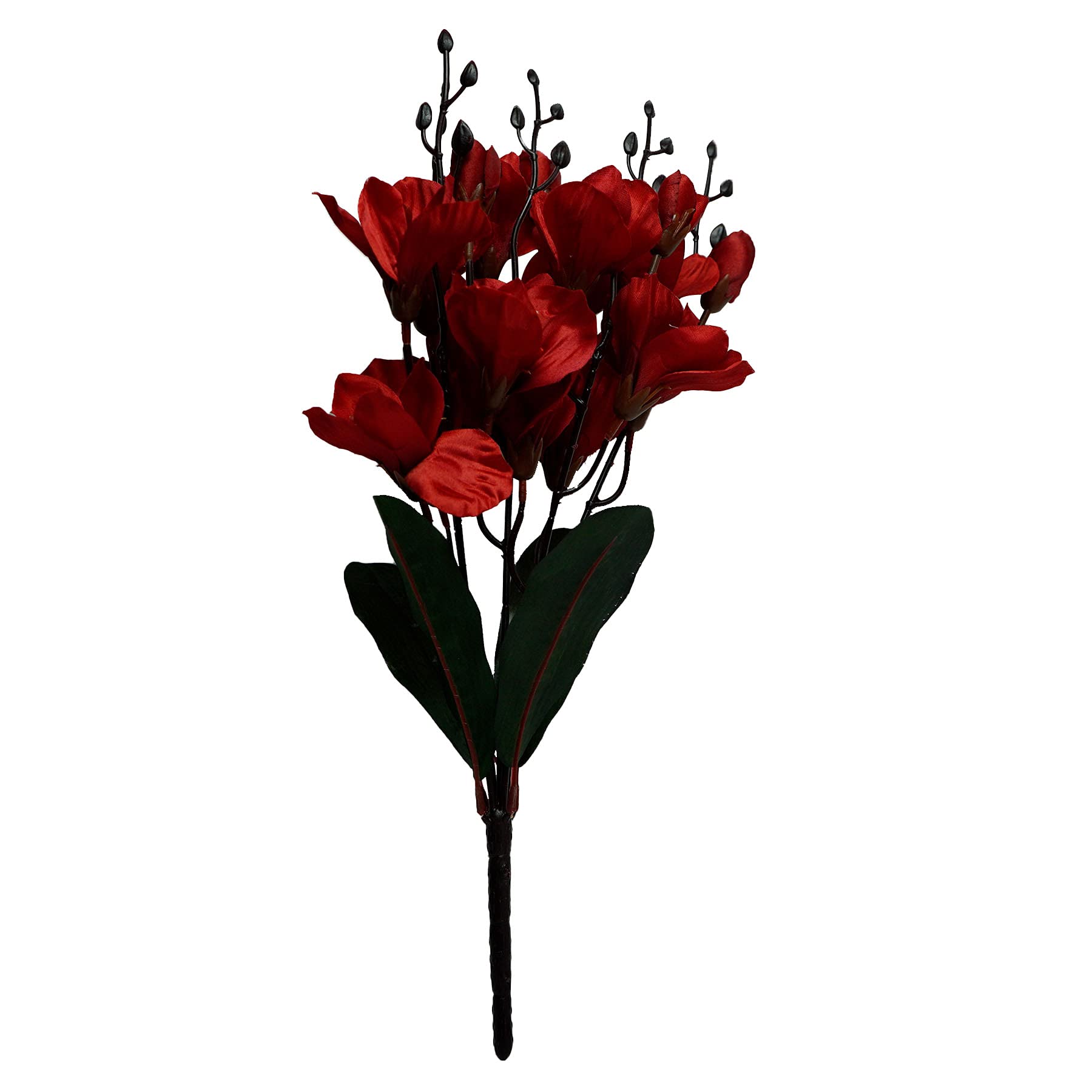 FIVETREES Artificial Magnolia Flower 2pcs Bridal Wedding Bouquet Cloth Plastic Fake Wedding Flower Bouquet for Wedding Party Home Office Garden Bridal Hydrangea Decor Anniversary Pool Party (Red)