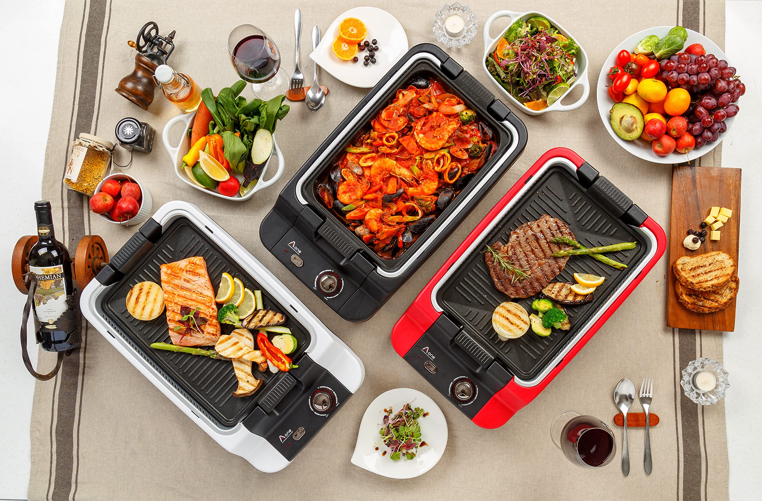 Aplusone Grill - Smokeless Electric Eco-Friendly Indoor Grill, Eliminate Smoke and Odor (Black)