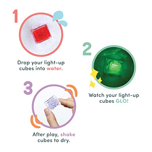 Glo Pals Water-Activated Light-Up Cubes for Sensory Play β 12 Pack