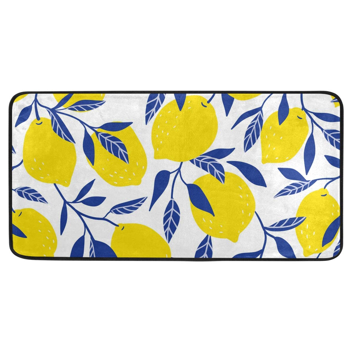 AGONA Anti Fatigue Kitchen Mat Tropical Fruits Yellow Lemons Kitchen Floor Mat Soft Standing Mats Absorbent Area Rugs Non Slip Kitchen Rugs Bath Rug Runner Carpet for Home Decor Indoor Outdoor
