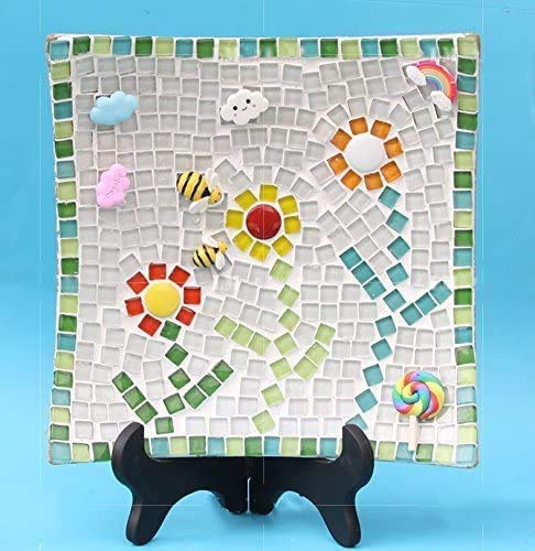 BestTeam 200g Mosaic Tile, Glass Tiles for Art Crafts DIY Children Puzzle Handmade Materials Home Decor -3/4 Inch (20mm) (Sky Blue)