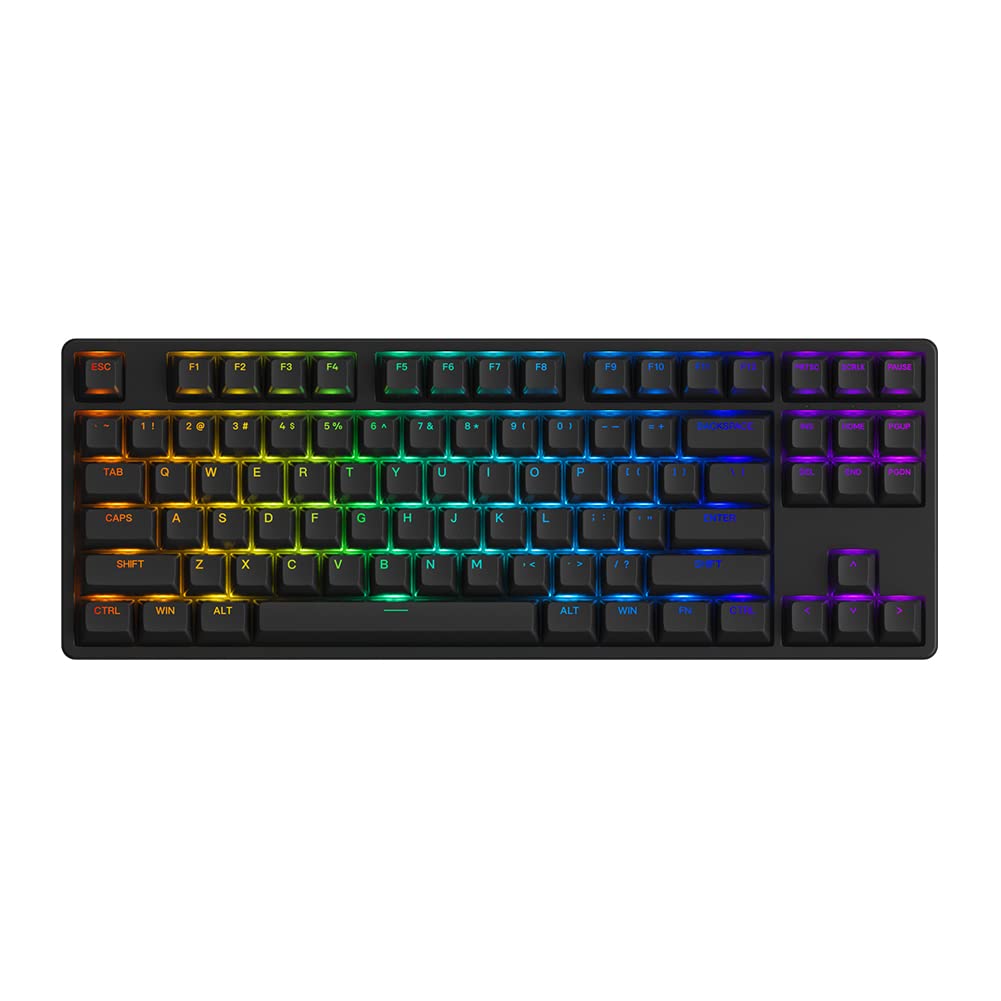 Akko 5087S TKL Hot-swappable Mechanical Keyboard White with PBT Shine-Through Keycaps, RGB Backlit, Linear Switches, NKRO Roller, 87 Keys Wired Gaming Keyboard for Windows Mac PC Games