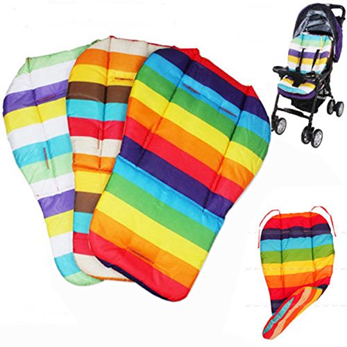 Waterproof Rainbow Baby Kids Car Seat Cotton Liner Padding Breathable Water Resistant Stroller Pushchairs Seat Cushion Pad Protector,Universal Fit (Purple)