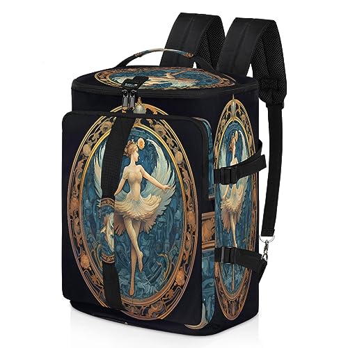 Ballet Logo Teal(01) Gym Duffle Bag for Traveling Sports Tote Gym Bag with Shoes Compartment Water-resistant Workout Bag Weekender Bag Backpack for Men Women