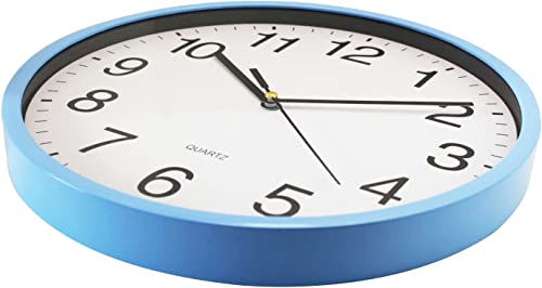 CAMY 9 Inch Wall Clock - Silent Non Ticking Quality Quartz Battery Operated Round Easy to Read Home/Office/School Clock