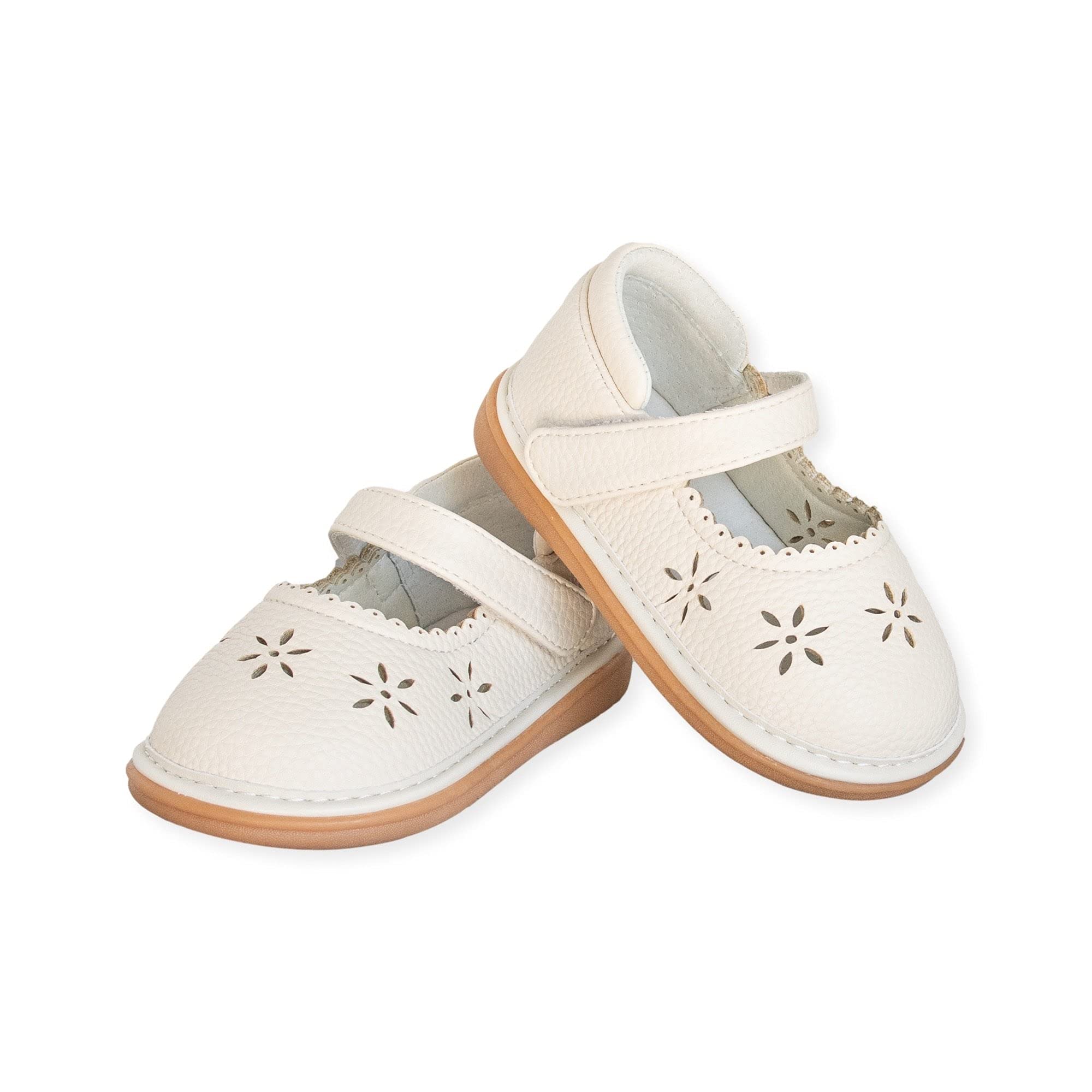 Wee Squeak Toddler Squeaky Shoes Ellie Ivory Size 7