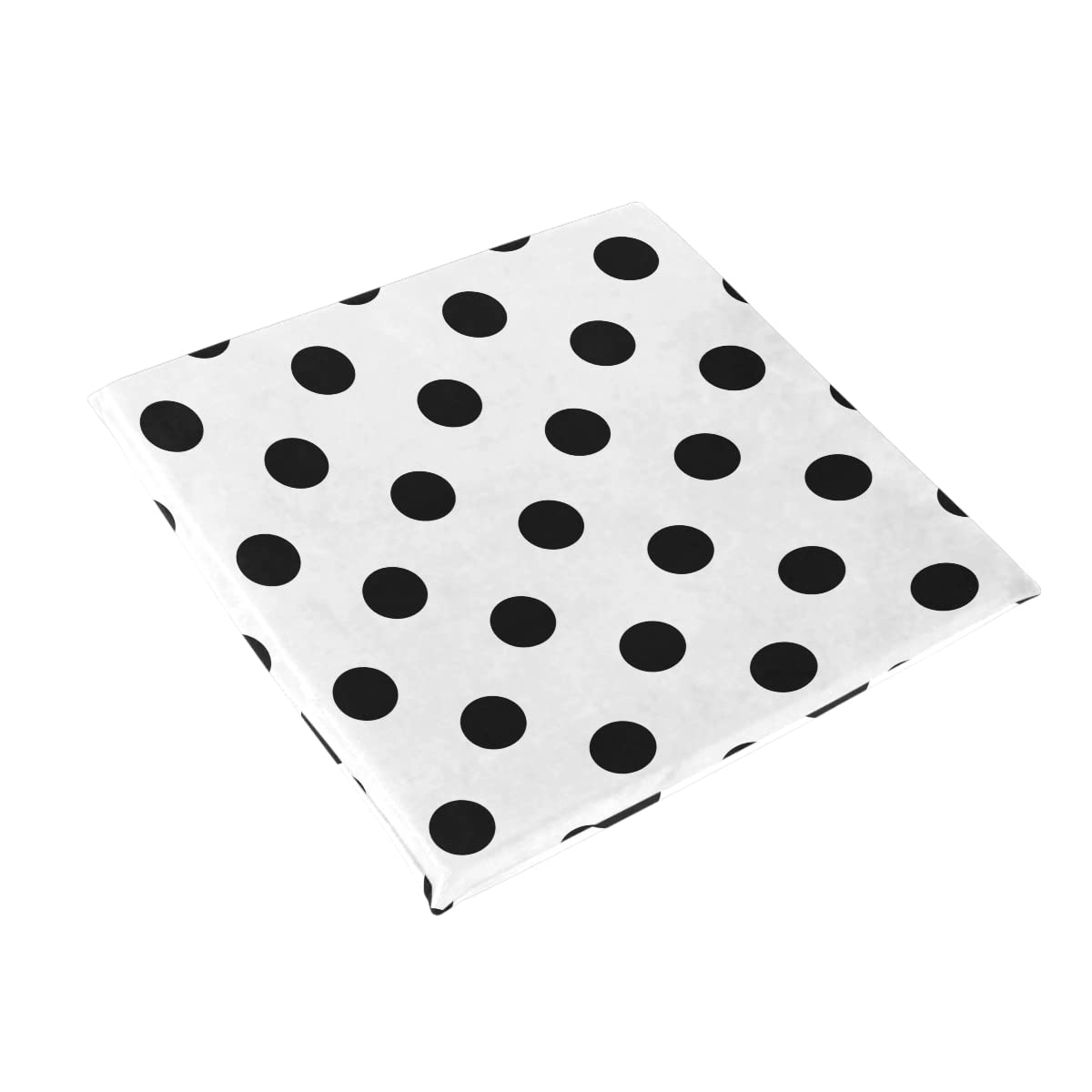 ALAZA White Black Polka Dot Chair Seat Cushion Memory Foam Pads for Home Kitchen Dining Office Chairs Car Seats 15.7" x 15.7" x 1.2"