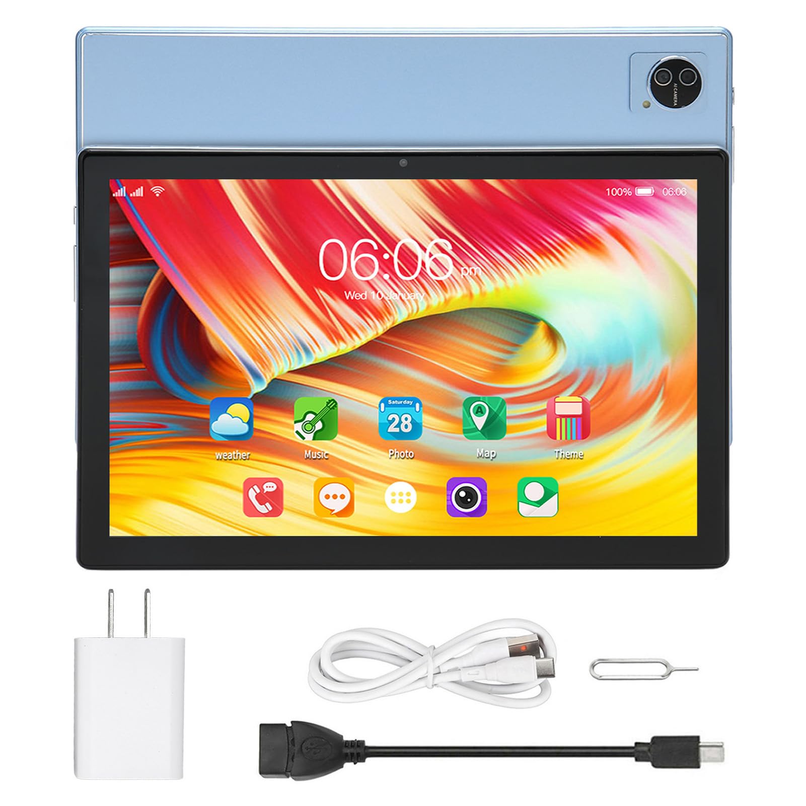 Airshi Business Tablet, 10.1 Inch FHD Gaming Tablet US Plug 100‑240V 8GB RAM 256GB ROM Dual Camera for School (#2)