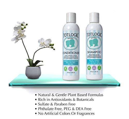 TotLogic Kids Shampoo & Conditioner Set - Sulfate and Paraben Free, Phthalate Free, Non-Toxic Plant Based Natural Formulas - Gentle & Hypoallergenic for Senstive Skin, Scented With Essential Oils