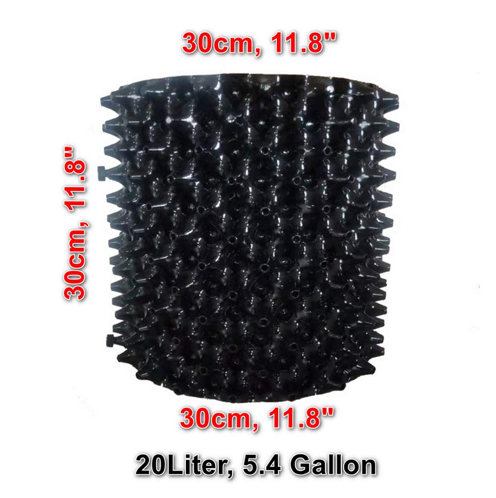 5 Gallon Plus10-pack Durable Plastic Air Pruning Pots for Multiply The Plant Roots 11.8" Diameter x 11.8" Height