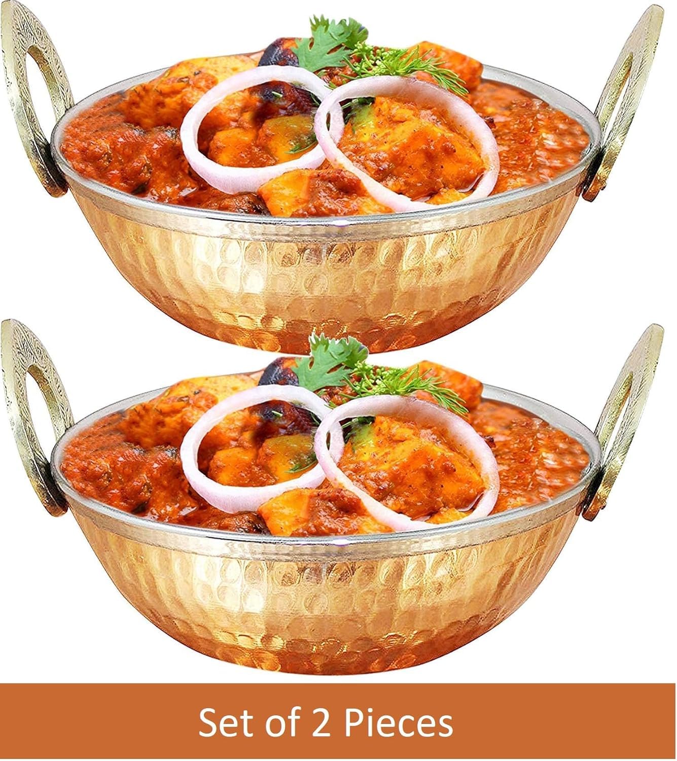 Aakrati Kitchenware Heavy-Duty Food Grade Stainless Steel Kadhai, Copper Bottom Kadai, Multipurpose Indian Serving Karahi Bowls, Diameter 5 Inches Pack of (4) (6 inches Diameter, 4, Peices)