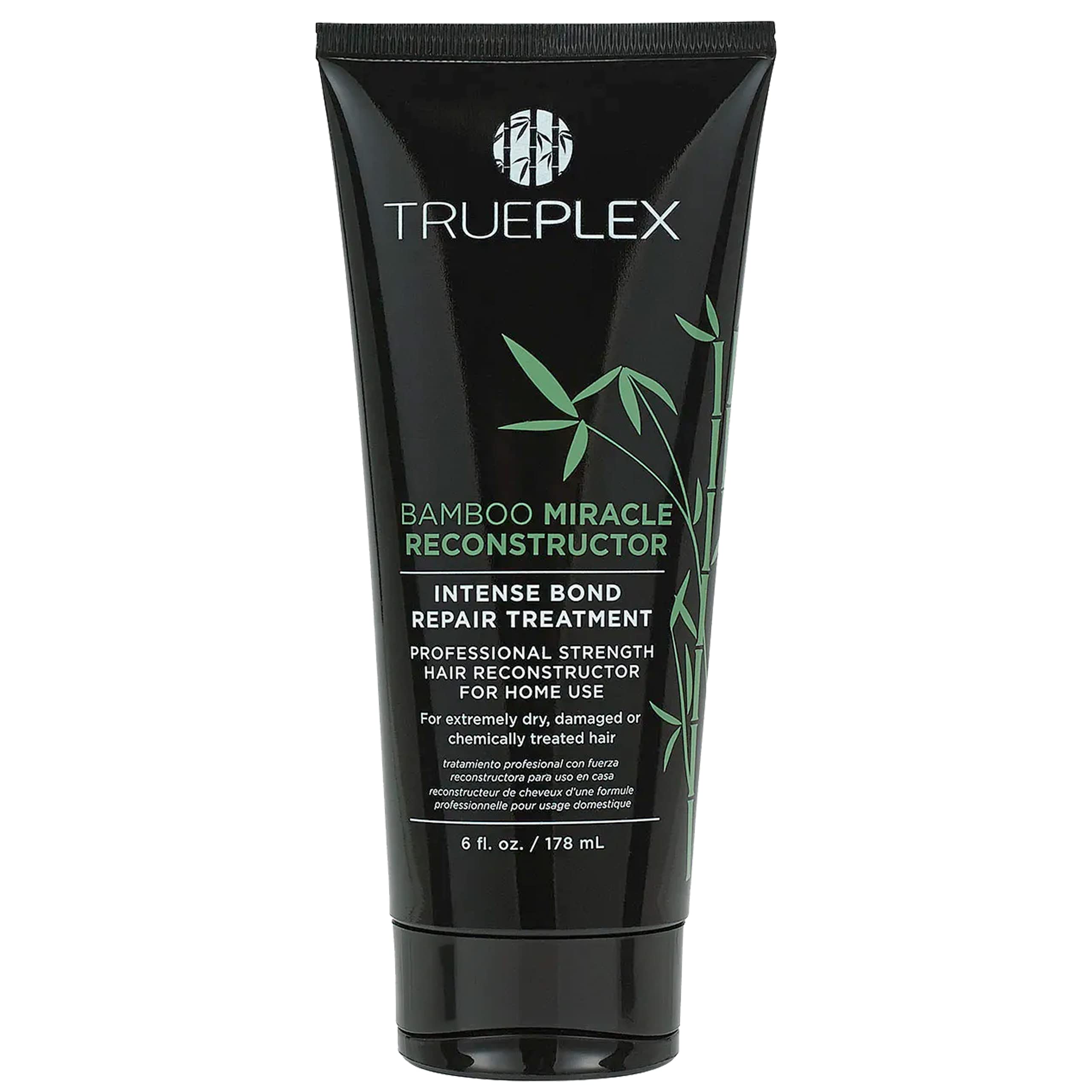 Trueplex KERATHERAPY Bamboo Miracle Reconstructor Bond Repair Treatment, 6 oz., 178 ml - Vegan Thermal Protection & Hair Strengthener for Damaged Hair with Argan Oil, Cysteine, & Bamboo Extract