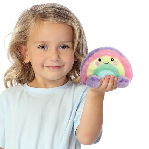 AURORA, 33577, Palm Pals Vivi Rainbow 5In, Soft Toy, Pink, Purple, Yellow