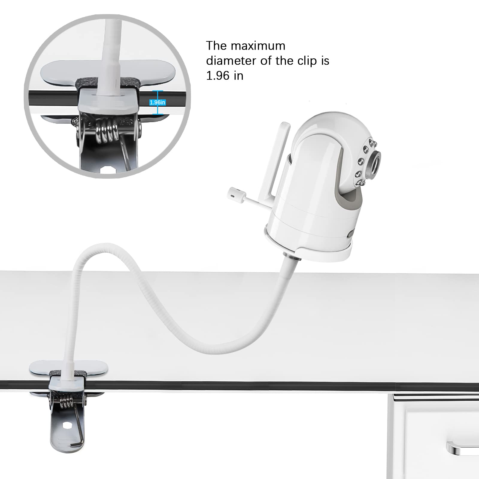 Akoemxeeo 360 Degree Rotating Baby Monitor Mount, Compatible with DXR-8 and DXR-8 PRO, White