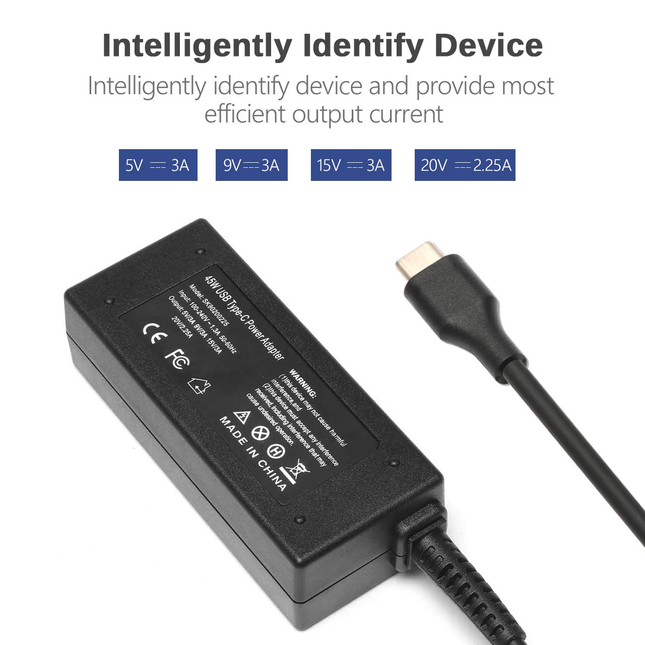 Chromebook Charger USB C,45W Type C Laptop Charger Compatible with HP Chromebook 11 11A 13 14 14A G5 X360 14-ca061dx 14-ca020nr 14-ca060nr 14-ca043cl 14-ca052wm 14-ca051wm Power Supply