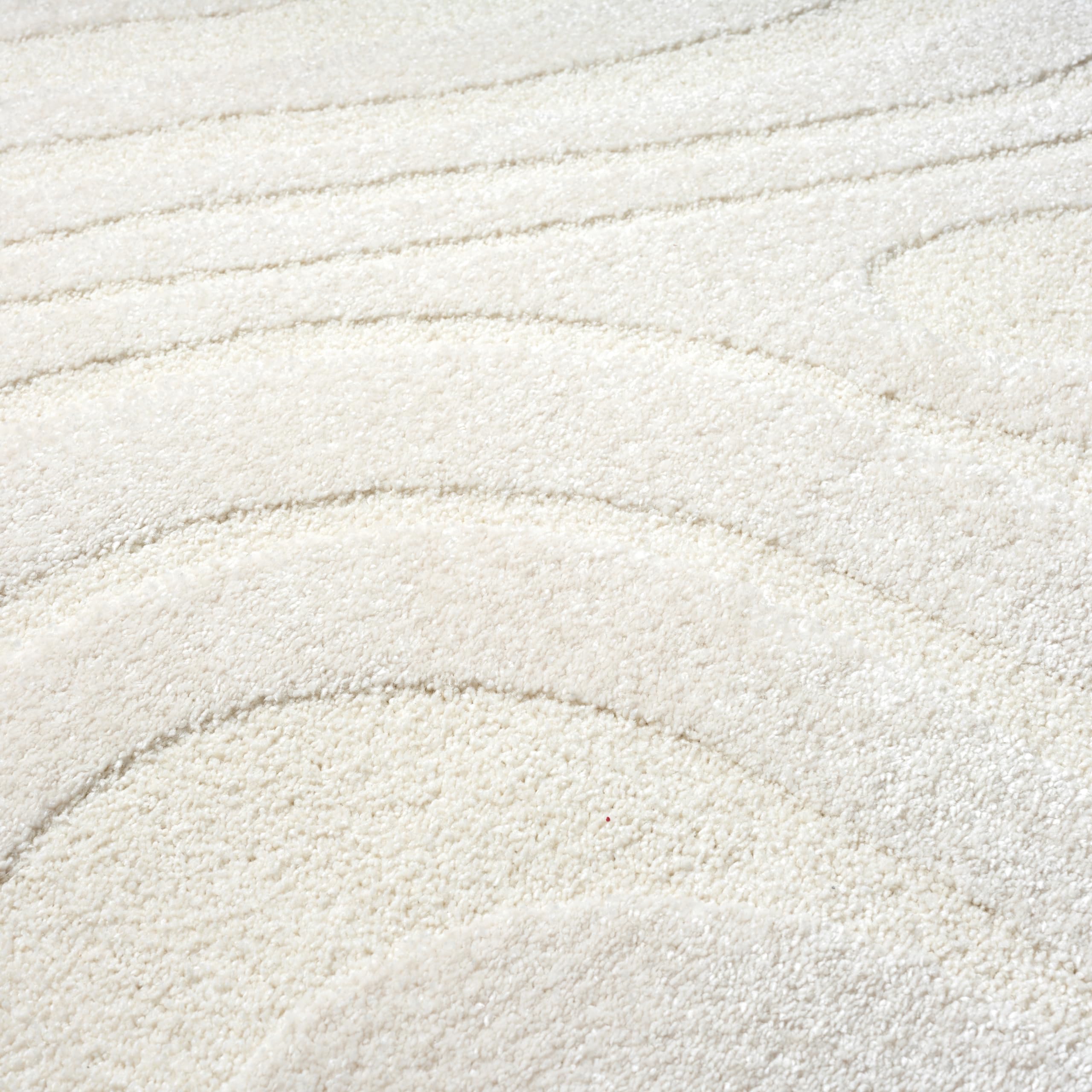Abani Cozy Cream Area Rug for Living Room, Bedroom - Swirl Waves Pattern - 5' x 8' - Durable & Easy to Clean