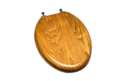Bath Décor 5F1E4-17CH Hand-Selected Premium Grade Wood, Decorative Front Toilet Seat, Mustard Yellow