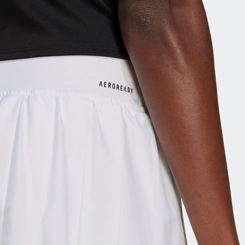 adidas Women's Club Tennis Pleated Skirt, White/Grey, Medium