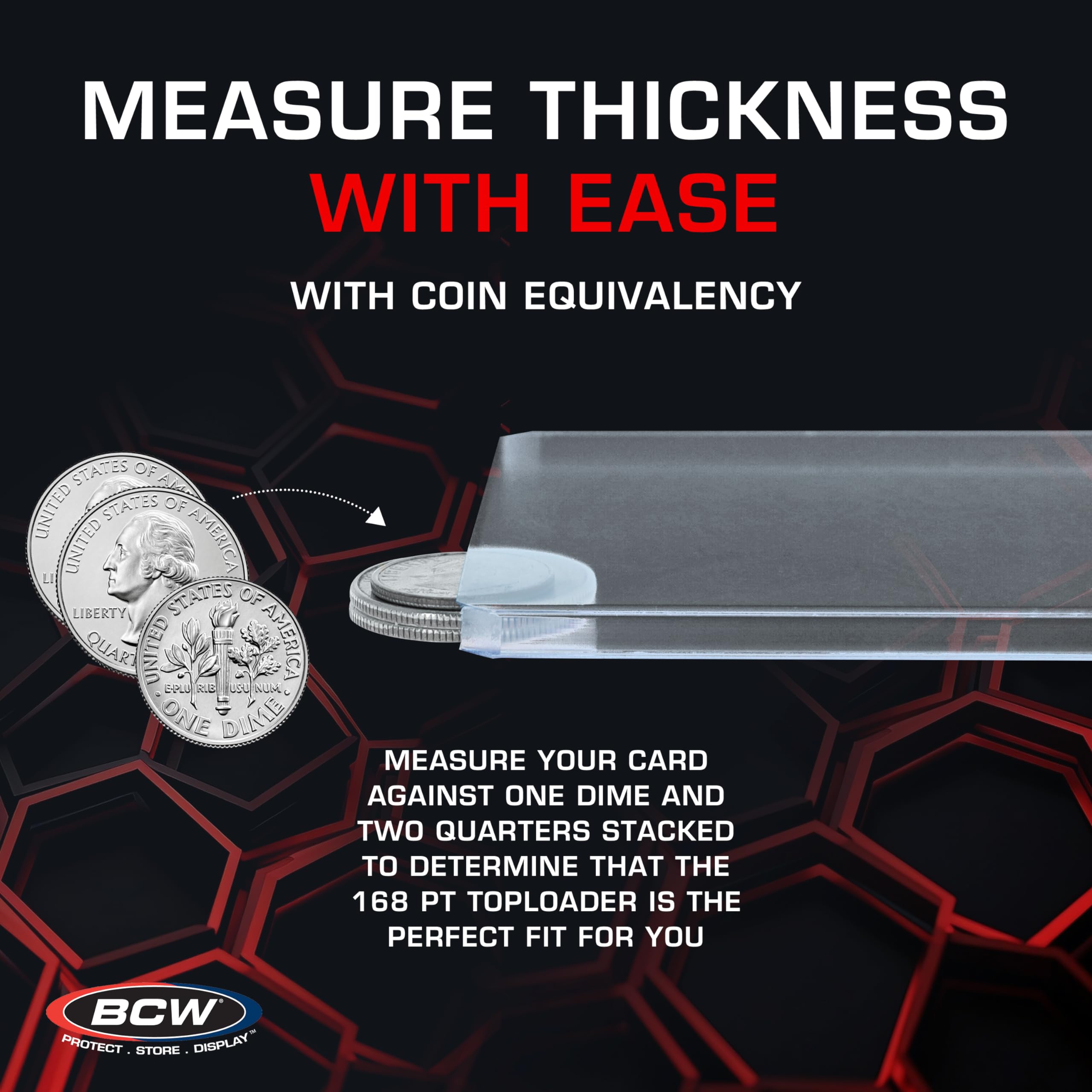 BCW Thick Card Topload Holder | Holds Relic, Patch, and Jersey Cards | Protective Card Sleeves for Collectibles and Trading Cards | Protective Rigid Plastic Display Card Holder (168 pt. / 4.25 MM)