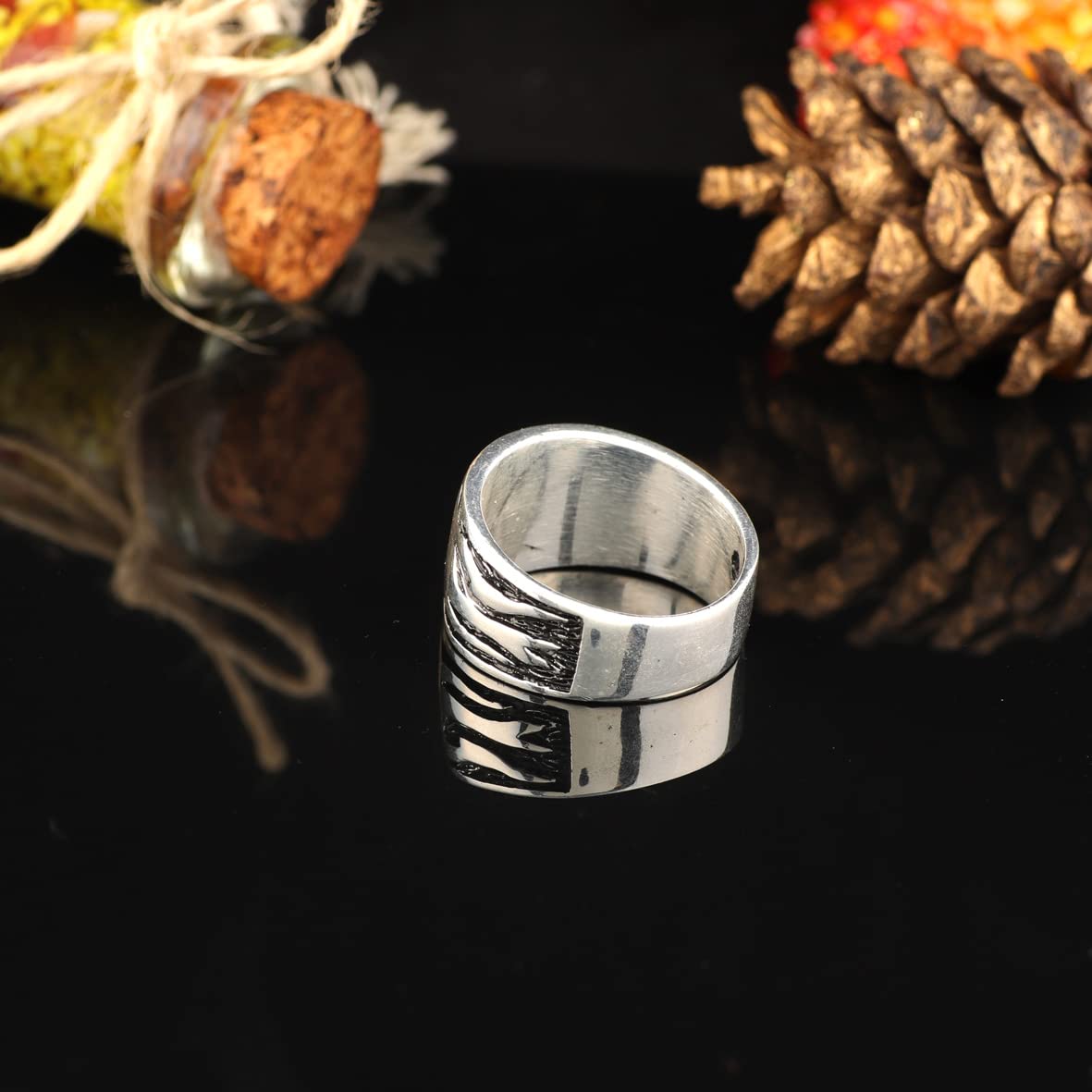 925K Sterling Silver Harley Davidson Ring,Fidget Ring Men,Signet Ring Men, Harley Davidson Ring for Men,Gothic Ring,Gift for Him (11)