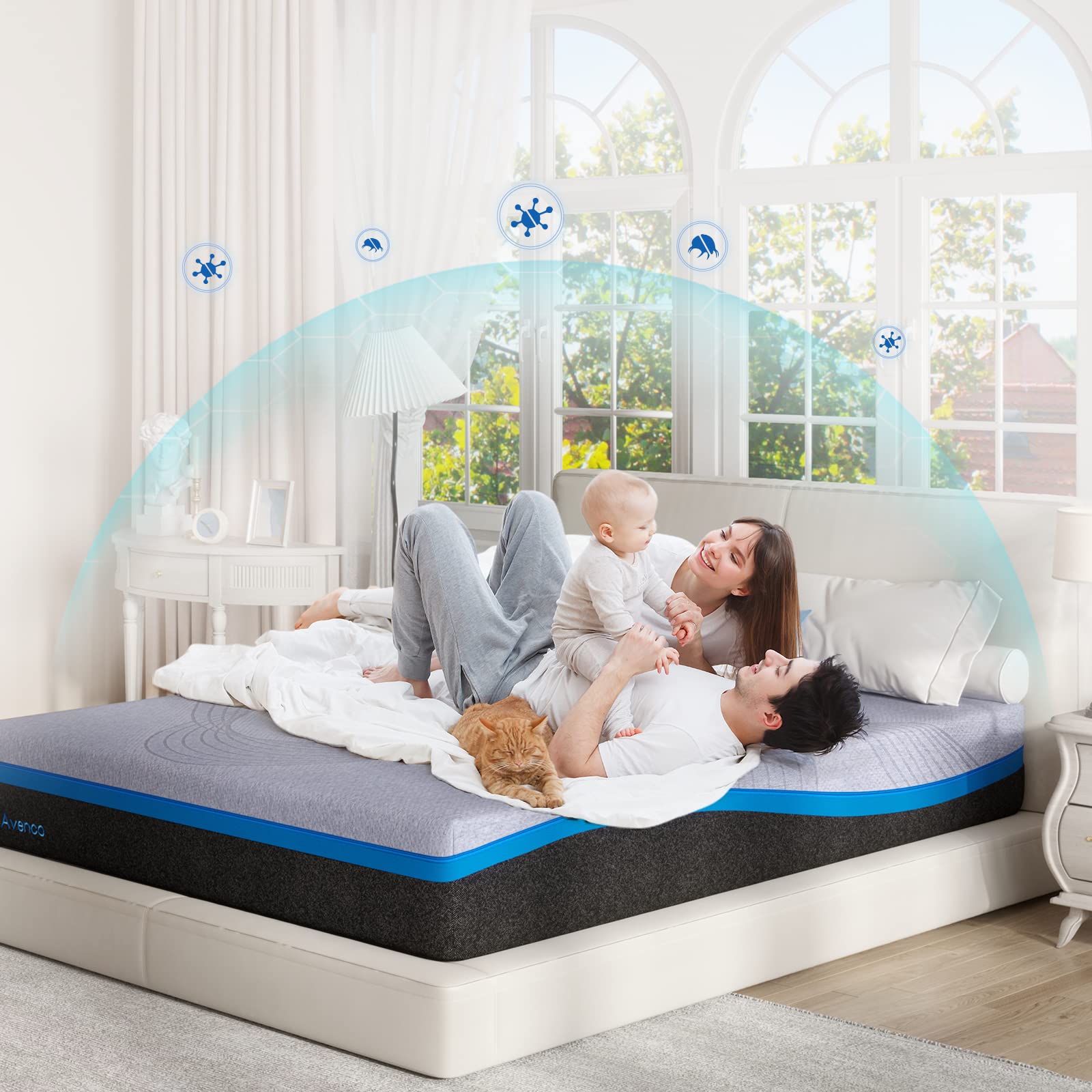 Avenco Full Size Mattress, 10 Inch Full Mattresses in a Box with Gel Memory Foam & Breathable Cover, Pressure Relieving, Full Bed Mattress Medium Firm Supportive, CertiPUR-US Certified