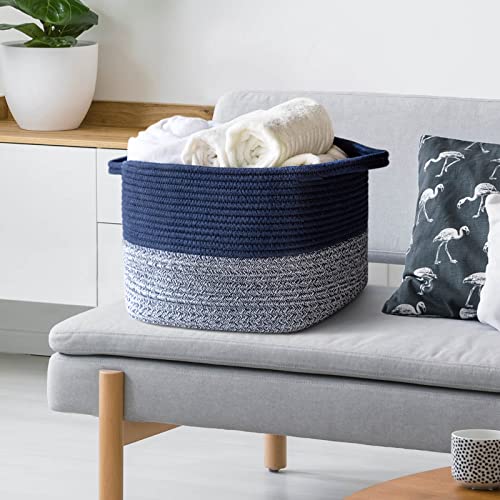 Goodpick Cube Storage Bins - Shelf Baskets for Storage Towel Book Cloth Storage Bins for Office Woven Basket for Shelves Baby Laundry Basket Toys storage Basket Closet Storage Basket 13''x9.8''x 9''