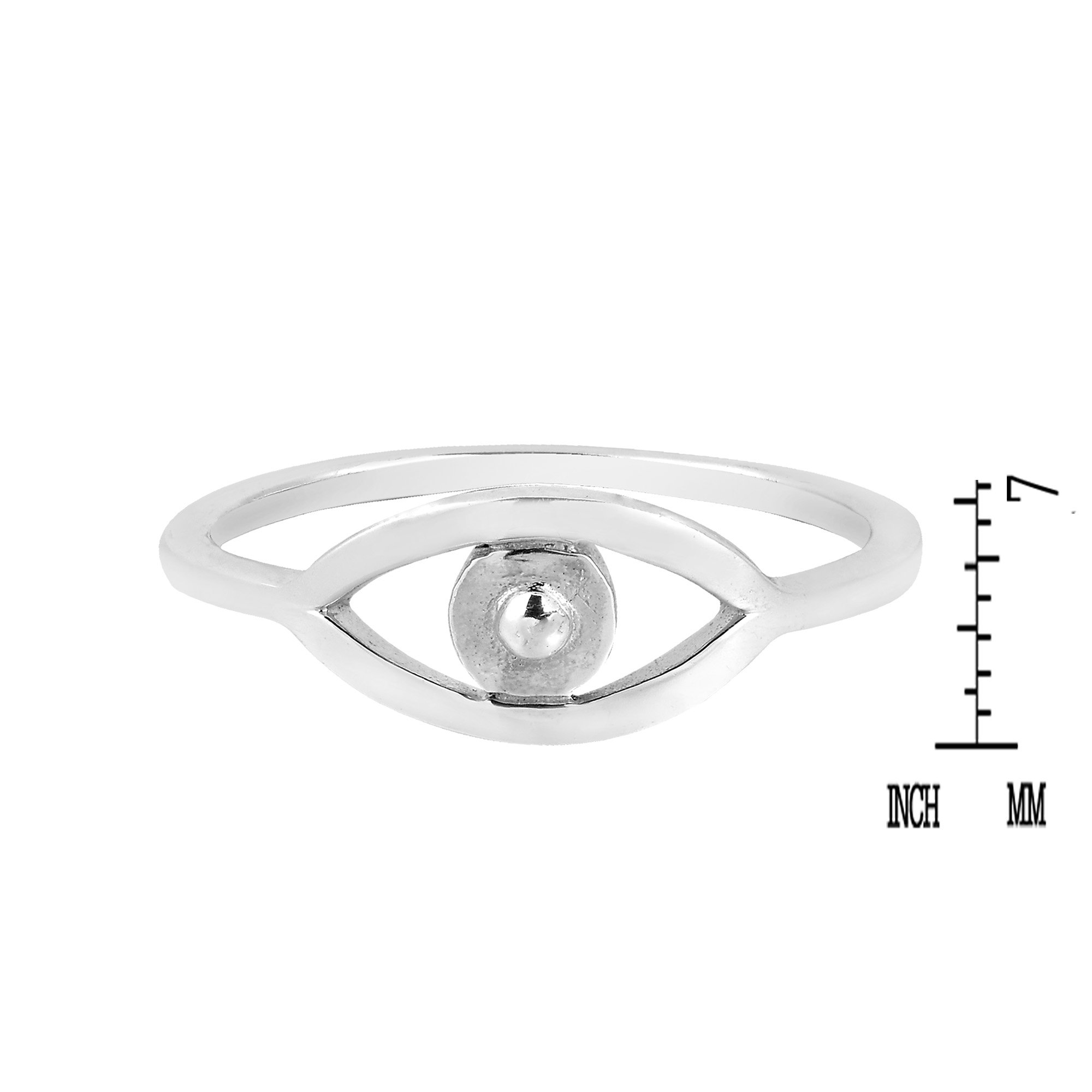AeraVida Evil Eye Good Luck Protection .925 Sterling Silver Simple Band Ring (9)
