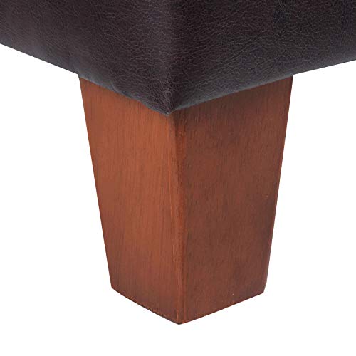 Homepop Home Decor |K2380-E155 | Luxury Large Faux Leather Square Storage Ottoman | Ottoman with Storage for Living Room & Bedroom, Distressed Brown