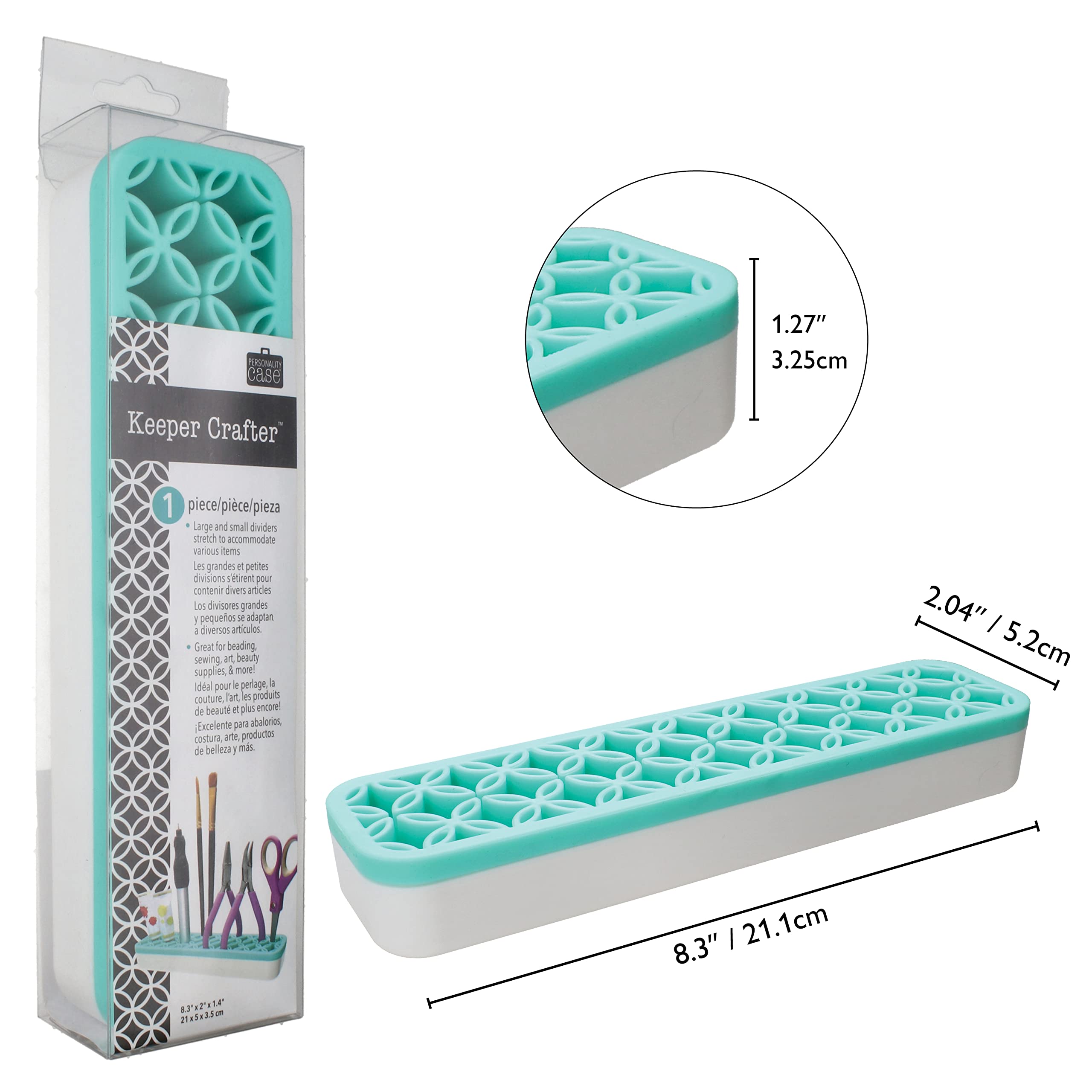 The Beadsmith Keeper Crafter Silicone Holder β Flexible Dividers Accommodate Makeup & Beauty Supplies, Sewing, Art & Paint Brushes, Jewelry Making Tools, Desk/Office Storage