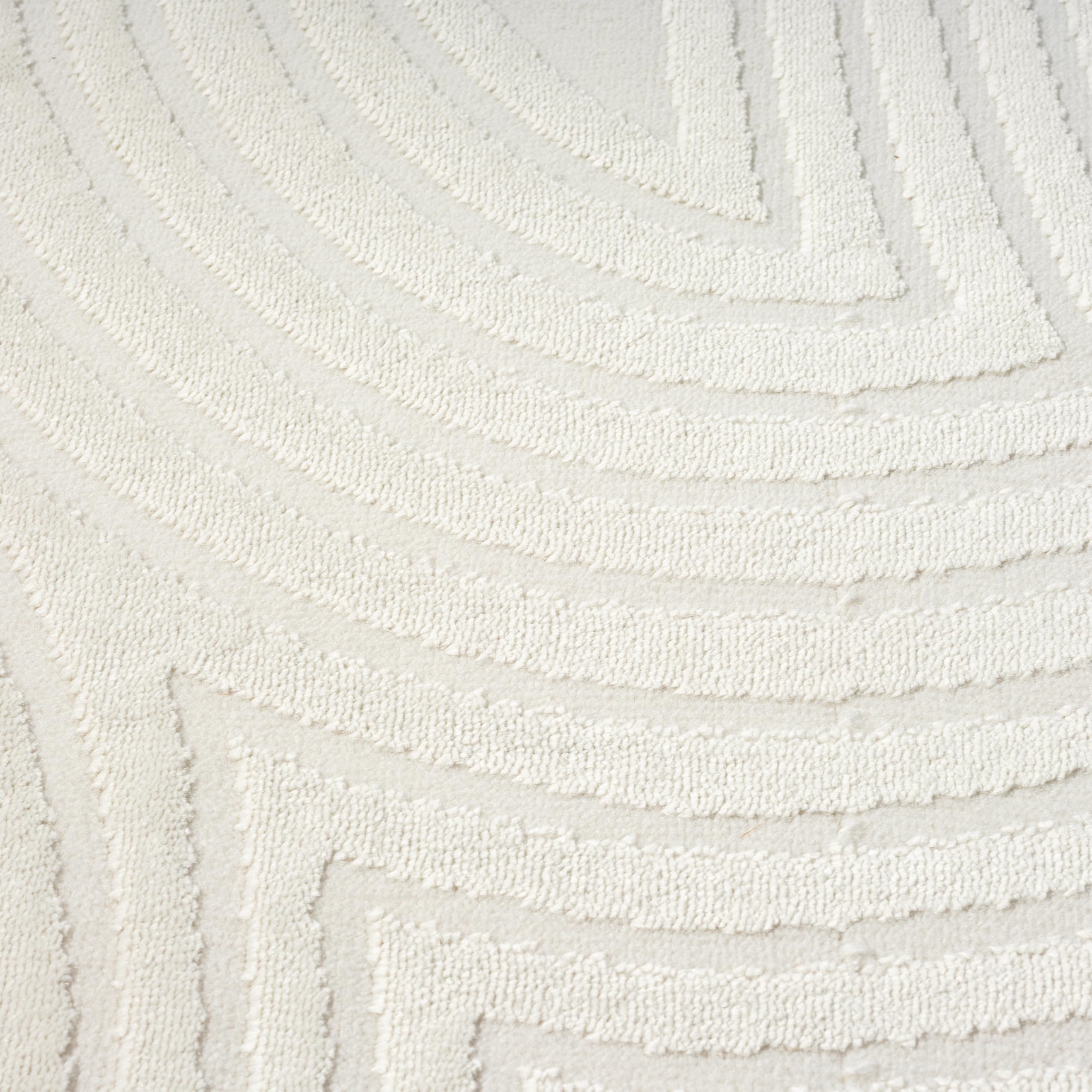 Abani Neutral Cream Area Rug 8' x 10' for Living Room, Bedroom - Half-Moon Design - Durable & Easy to Clean