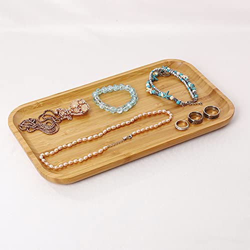 Bamboo Vantity Tray, Bamboo Counter Tray 12 x 6 x 0.75 inch, Vantity Tray for Dresser Tops, Toilet Tank Top Tray for Organizing and Decor Display