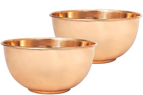 Alchemade Set of 2 Copper Ice Cream Bowls - 100% Pure Copper Bowls For Your Copper Kitchenware & Copper Dishware Collection - For Everyday Kitchen Use Or As A Metal Decorative Bowl